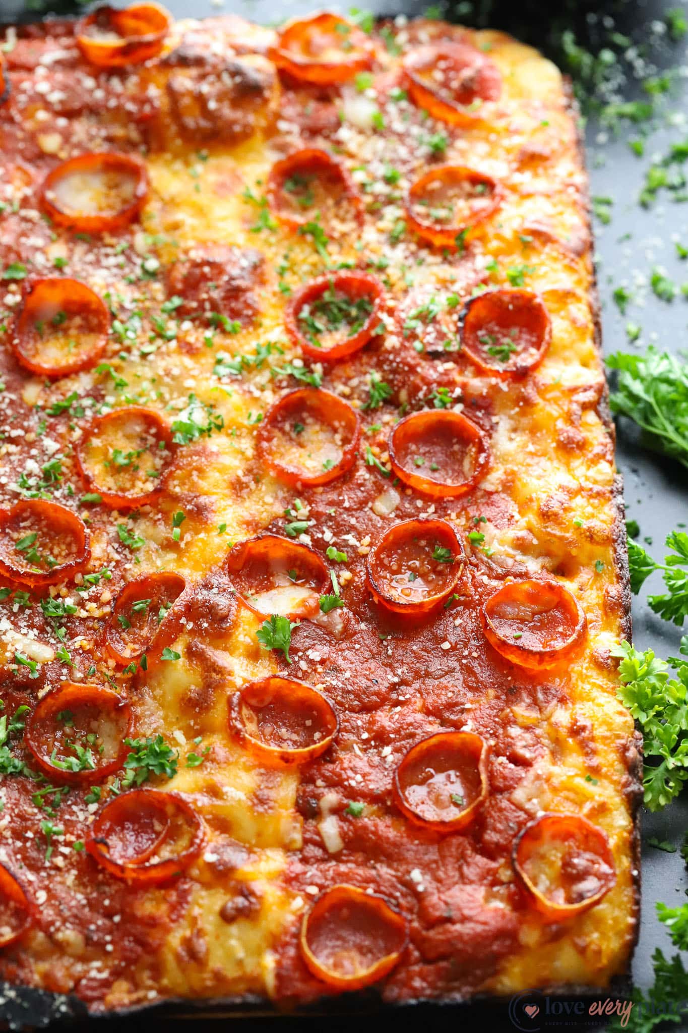 Detroit Style Pizza • Love Every Plate